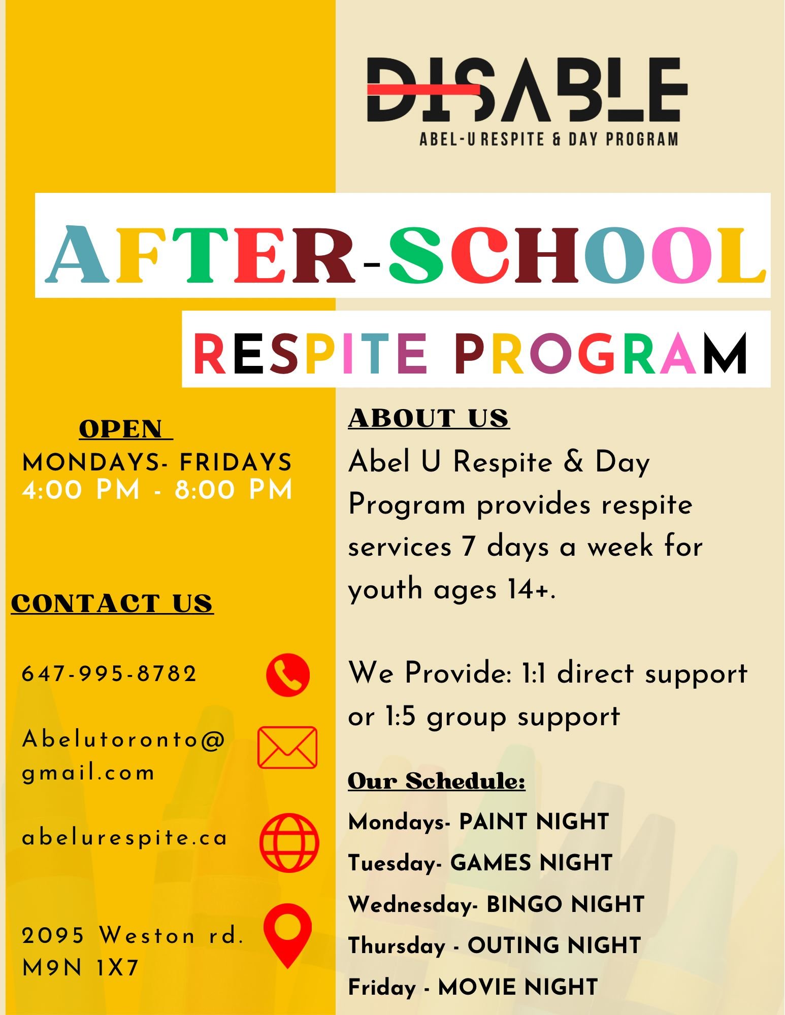 After-School Respite Care – Mobile Day Program for Adults with Special ...